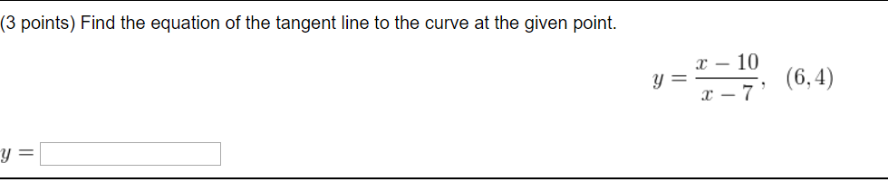 Solved Find the equation of the tangent line to the curve at | Chegg.com