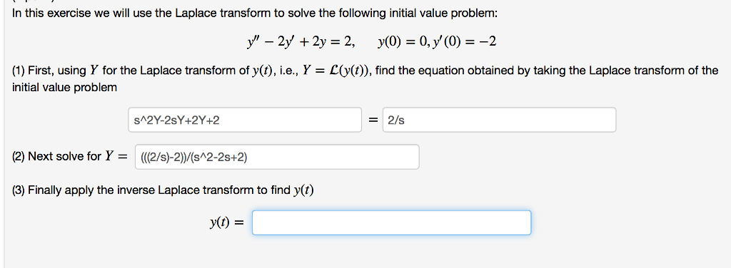 Solved In this exercise we will use the Laplace transform to | Chegg.com