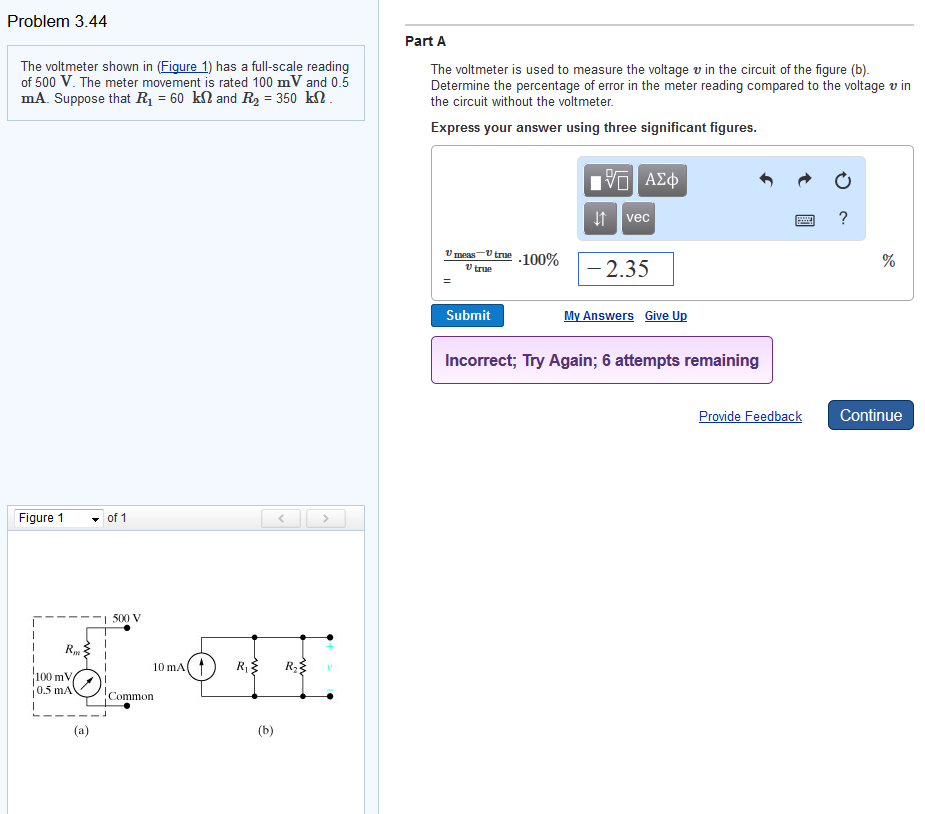 Solved The voltmeter shown in (Figure 1) has a full-scale | Chegg.com