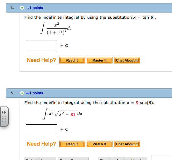 Solved Find the indefinite integral by using the | Chegg.com
