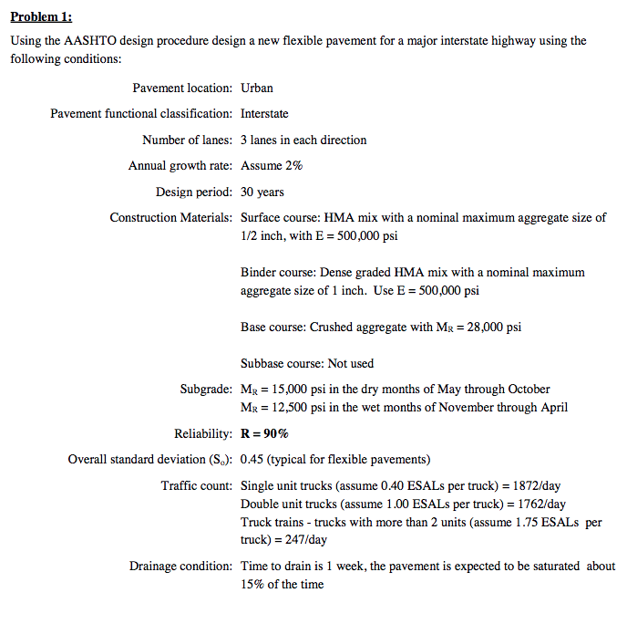 Solved Using the AASHTO design procedure design a new | Chegg.com