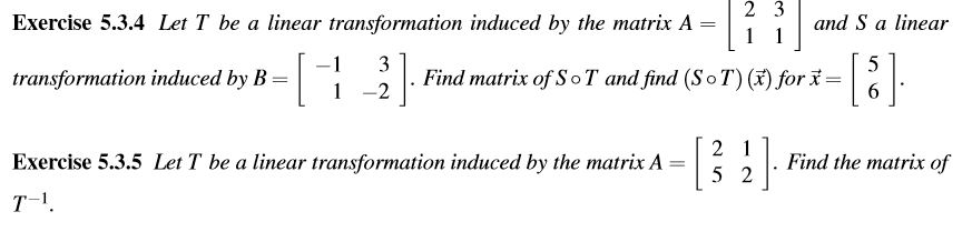 Solved Exercise 5 3 4 Let T Be A Linear Transformation