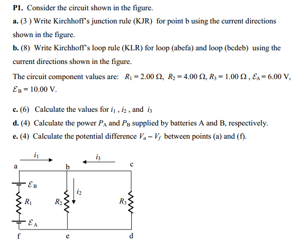 Solved Consider the circuit shown in the figure. Write | Chegg.com