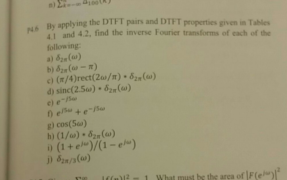 Solved applying the DTFT pairs and DTFT properties given in | Chegg.com