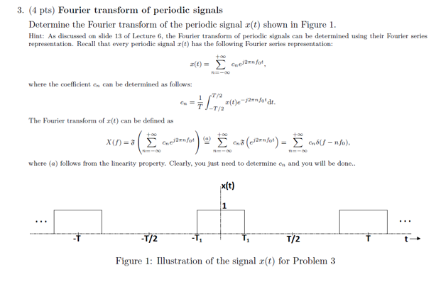 Solved Fourier transform of periodic signals Determine the | Chegg.com