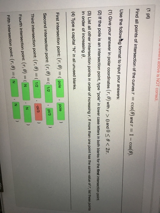 Solved Find all points of intersection of the curves r = | Chegg.com
