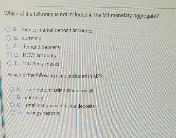 Solved Which of the following is not included in the M1 | Chegg.com