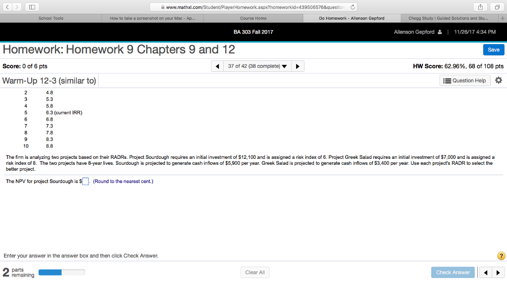Solved IED www.mathxl.com/Stu x?homework!d=439506576&questio | Chegg.com