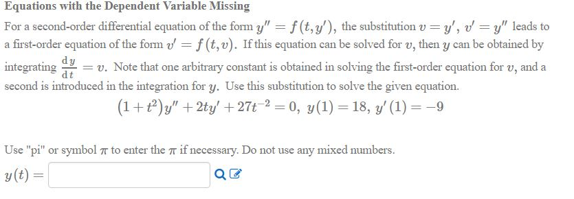 Solved Equations with the Dependent Variable Missing For a | Chegg.com