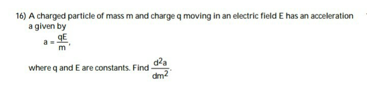 Solved 16) A charged particle of mass m and charge q moving | Chegg.com