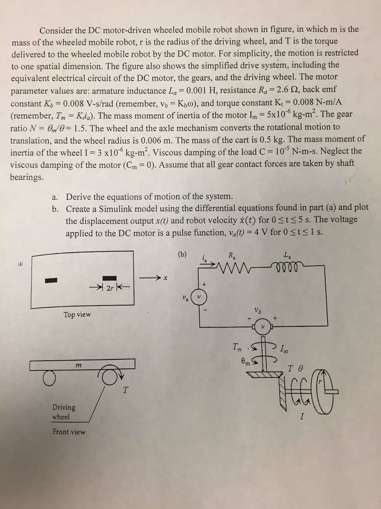Consider The Dc Motor Driven Wheeled Mobile Robot