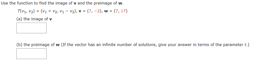 Solved Use the function to find the image of v and the | Chegg.com