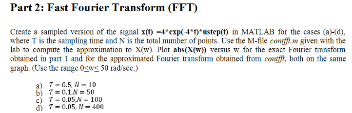 Solved Create a sampled version of the signal x(t) = | Chegg.com