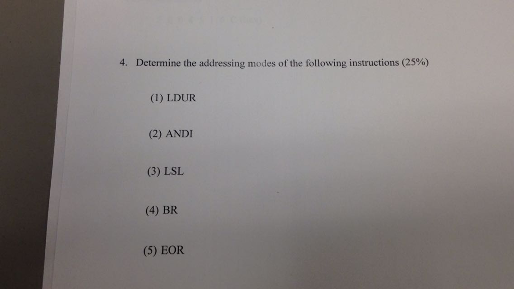 Solved Determine the addressing modes of the following | Chegg.com