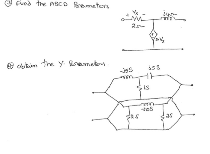 Solved Find the ABCD parameters Obtain the Y parameters | Chegg.com