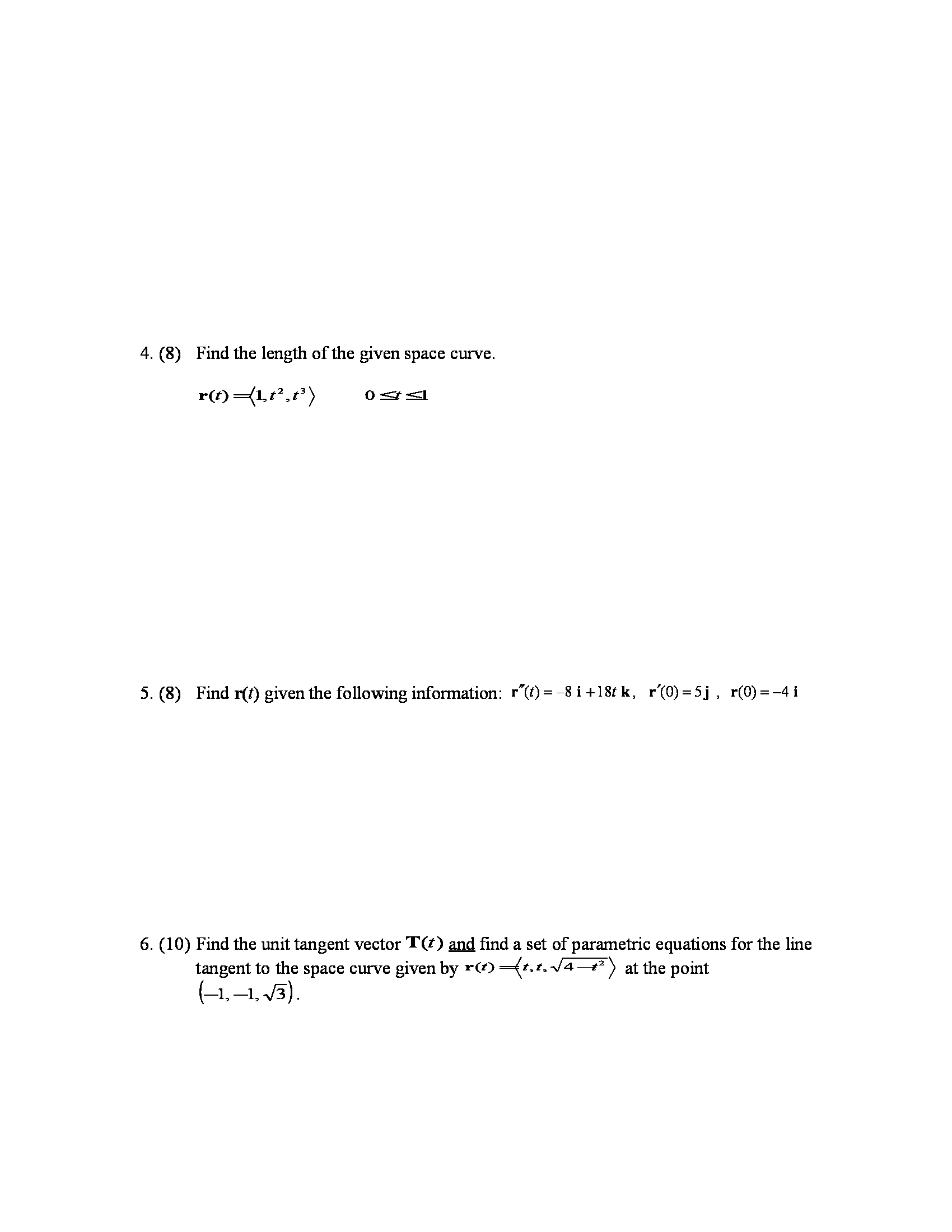 Solved Find the length of the given space curve. r(t) = | Chegg.com
