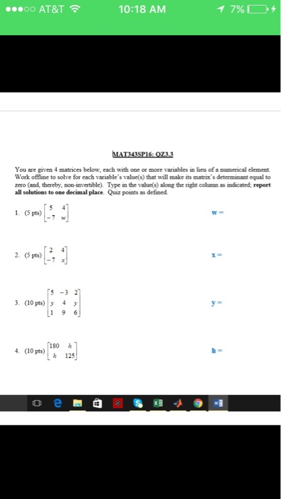 Solved You are given 4 matrices below, each with one or more | Chegg.com