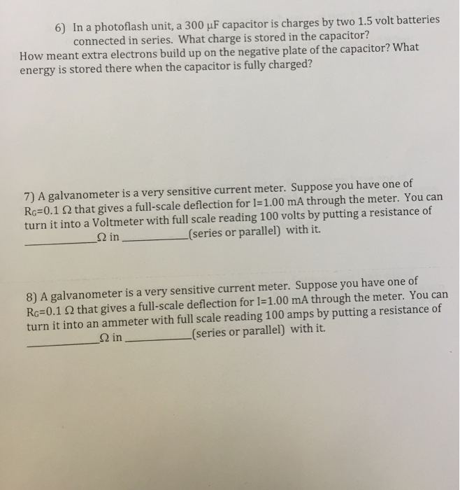 Solved In a photoflash unit, a 300 pF capacitor is charges | Chegg.com