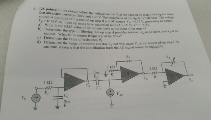 Solved In the circuit below, the voltage source VS at the | Chegg.com
