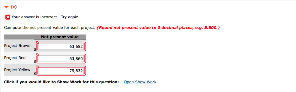 Solved Compute the net present value for each project. | Chegg.com