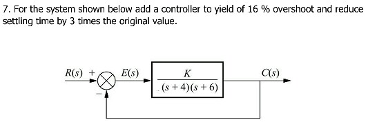 Solved 7, For the system shown below add a controller to | Chegg.com