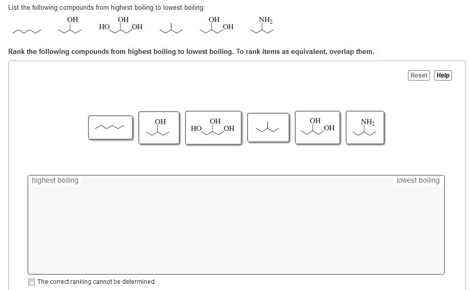 Solved List the following compounds from highest boiling to | Chegg.com