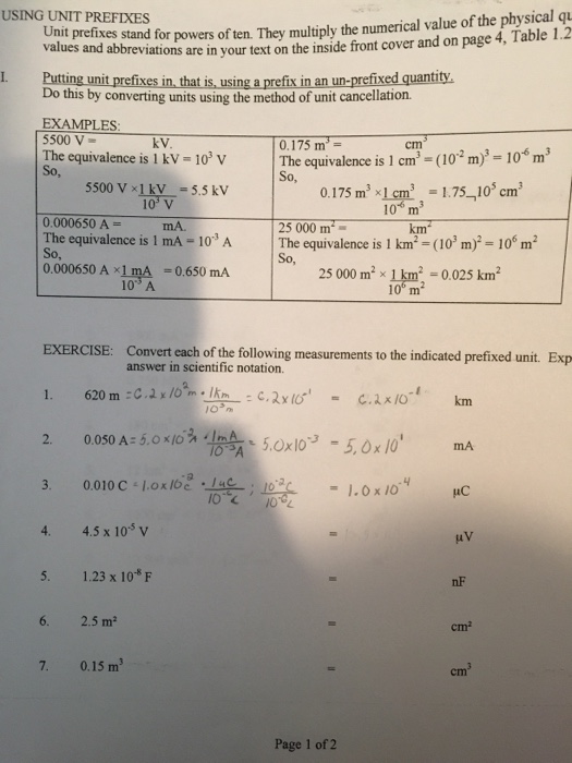 Solved USING UNIT PREFIXES the value of the physical qu | Chegg.com