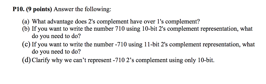 Solved P10. (9 points) Answer the following: (a) What | Chegg.com Solved P10. (9 points) Answer the following: (a) What | Chegg.com
