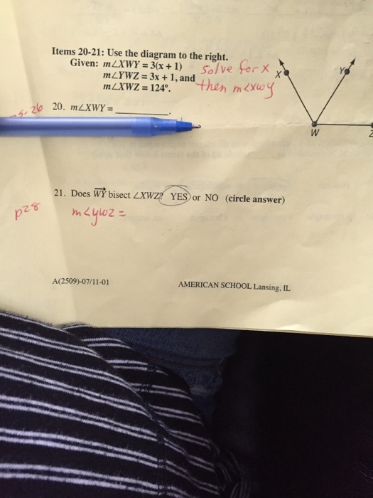 Solved Use the diagram to the right. Given: m XWY = 3(x + | Chegg.com