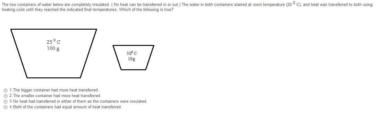 Solved The two containers of water below are completely | Chegg.com