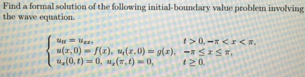 Solved Find a formal solution of the following | Chegg.com
