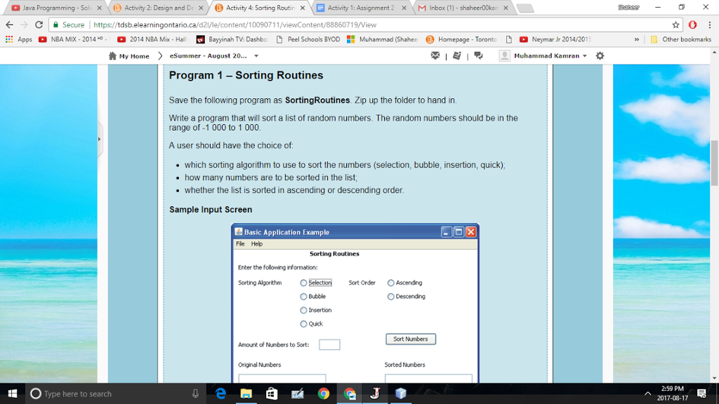 Solved O lava Programming-Sol × E) Activity 2 Design and D | Chegg.com