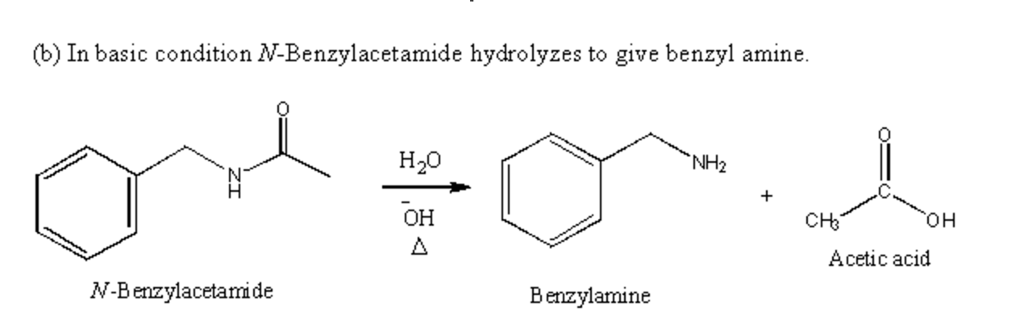 Solved In basic condition N-Benzylacetamide hydrolyzes to | Chegg.com