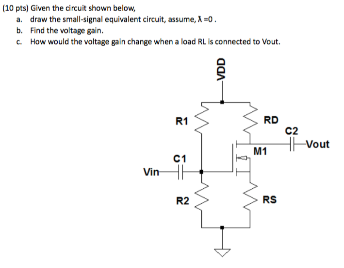 Solved (10 pts) Given the circuit shown below, a. b. c. draw | Chegg.com