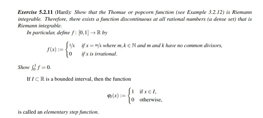 Solved Exercise 5.2.11 (Hard): Show that the Thomae or | Chegg.com