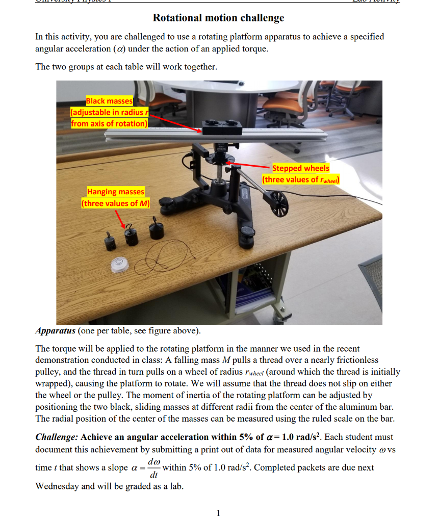 Rotational motion challenge In this activity, you are | Chegg.com