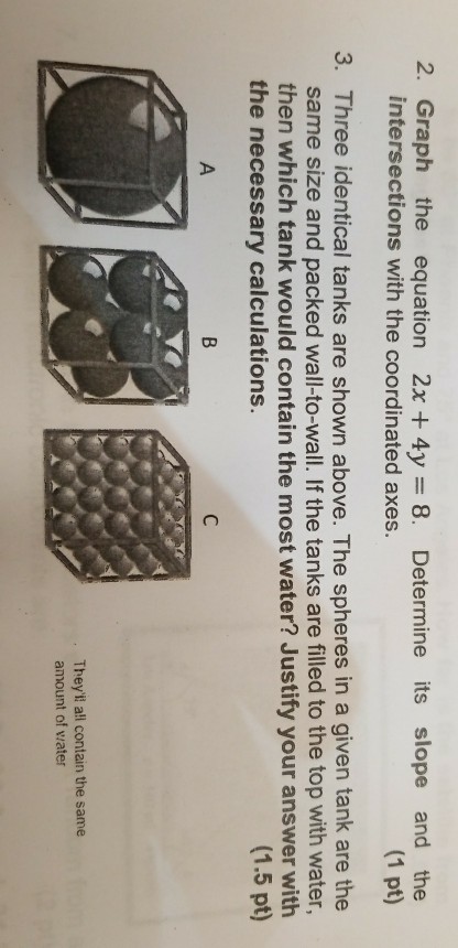 Solved 2. Graph the equation 2x+4y=8. Determine its slope | Chegg.com