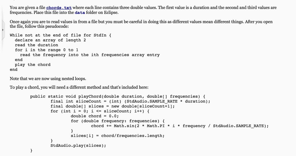 Solved You are given a file chords. txt where each line | Chegg.com