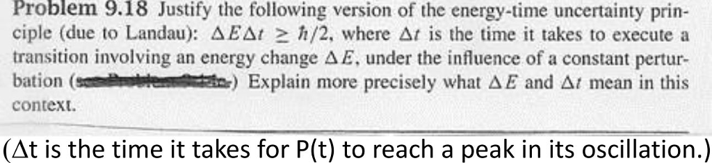 Solved Justify the following version of the energy-time | Chegg.com