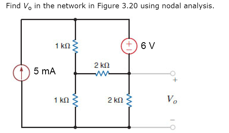Solved Find V0 In The Network In Figure 320 Using Nodal 