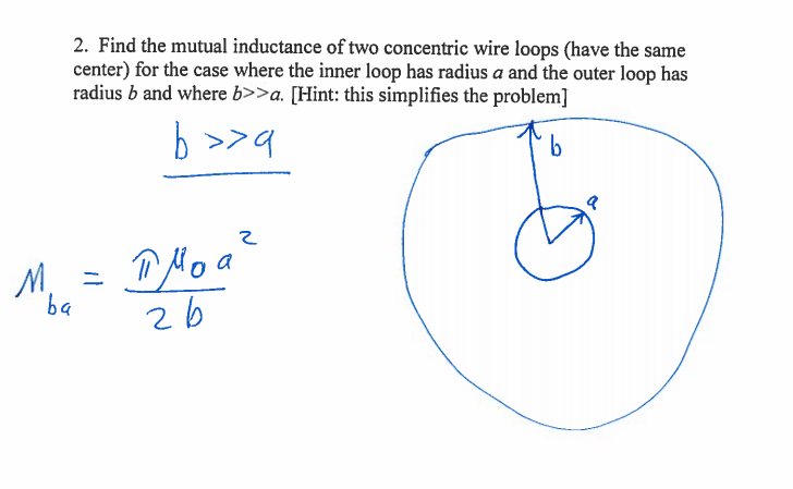 Solved Find the mutual inductance of 2 concentric loops... | Chegg.com