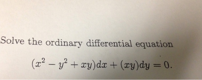 Solved Solve the ordinary differential equation (x^2 - y^2 | Chegg.com