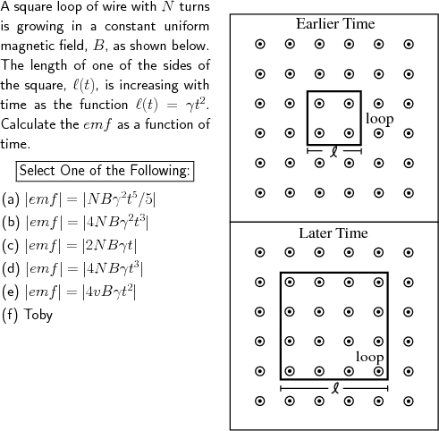 Solved A square loop of wire with N turns is growing in a | Chegg.com