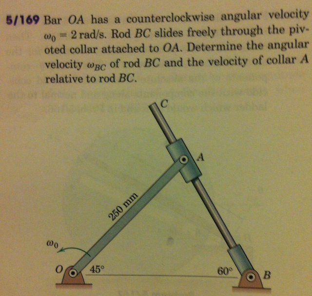 Solved Bar OA has a counterclockwise angular velocity omega | Chegg.com
