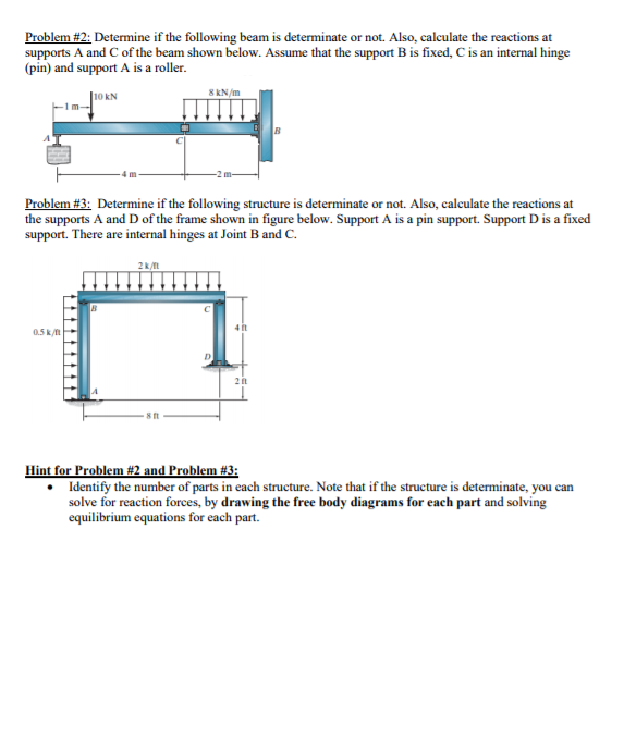 2.Determine if the following beam is determinate or | Chegg.com