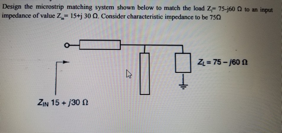 Design the microstrip matching system shown below to | Chegg.com