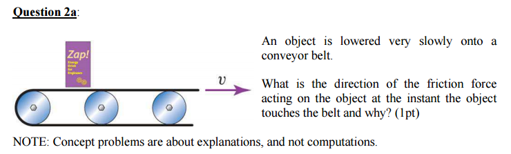 Solved An object is lowered very slowly onto a conveyor | Chegg.com