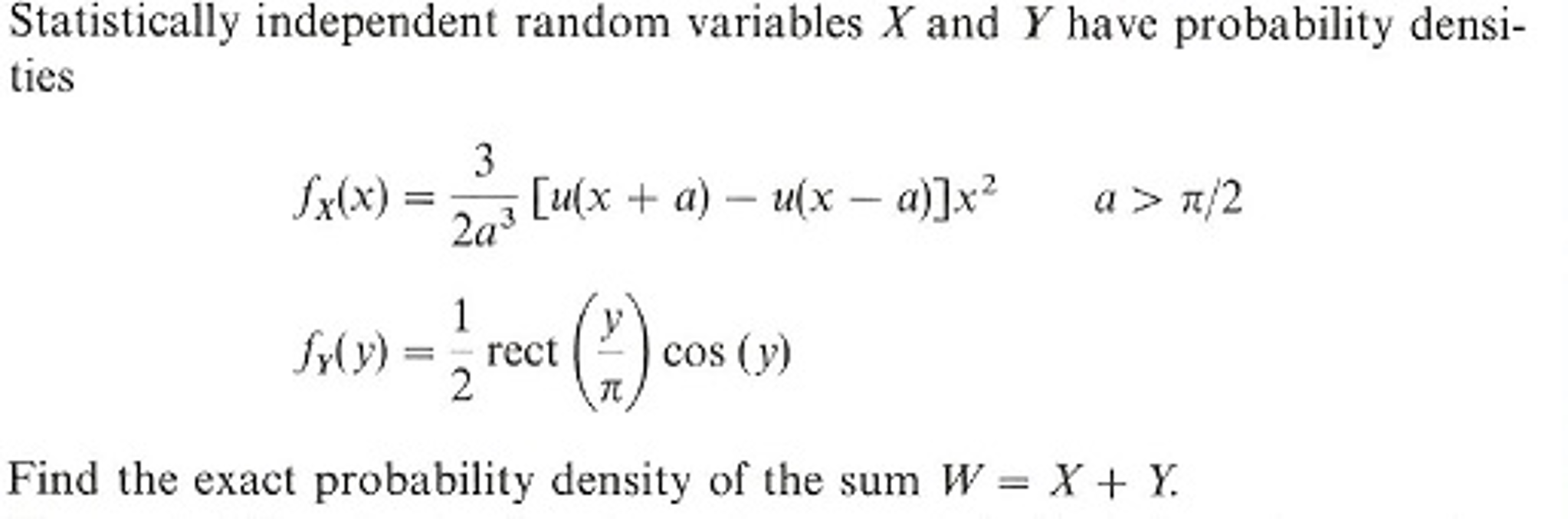 Solved Statistically independent random variables X and Y | Chegg.com