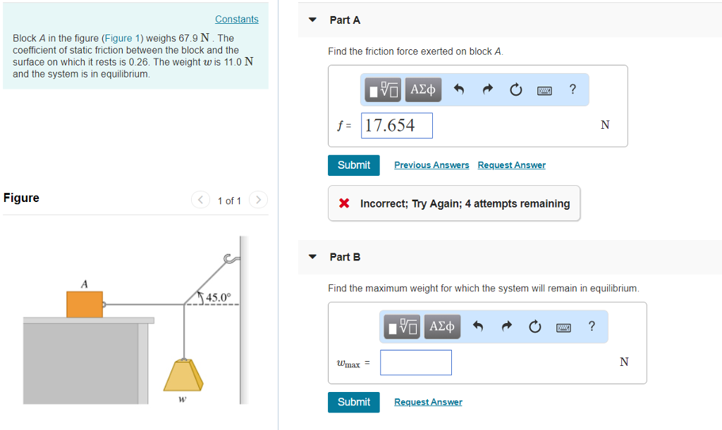Solved Constants Part A Block A in the figure (Figure 1) | Chegg.com Solved Constants Part A Block A in the figure (Figure 1) | Chegg.com