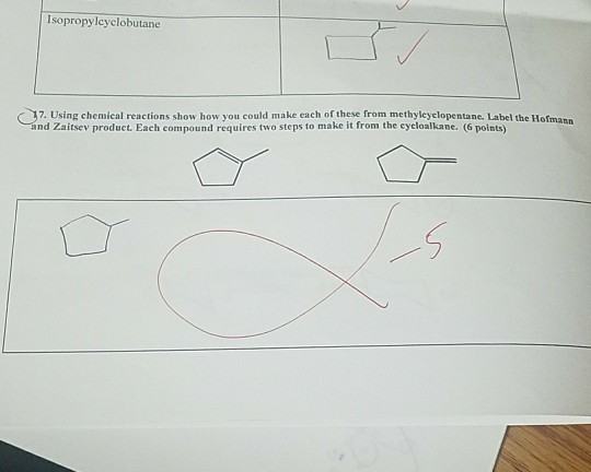 Solved Isopropylcyclobutane 17. Using chemical reactions | Chegg.com